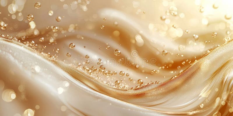 Luxurious Essence Gel Background with Golden Bubbles Stock Image ...