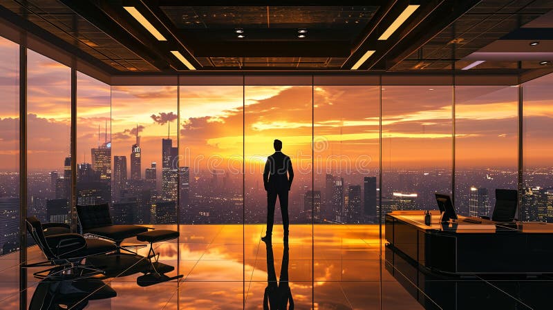 Luxurious Executive Office stock illustration. Illustration of ...