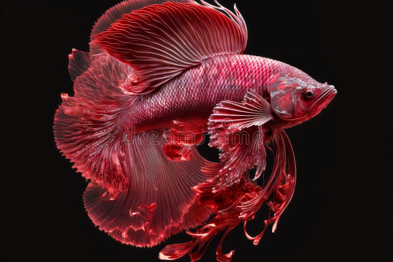 Luxurious Exotic Betta Fish with Scales with Red Tint Stock ...