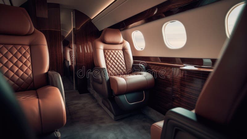 Inside a Private Jet, Generative AI Stock Illustration - Illustration ...