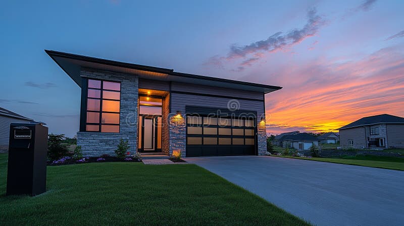 The Luxurious Exterior of this Modern Two-story House is Enhanced by ...