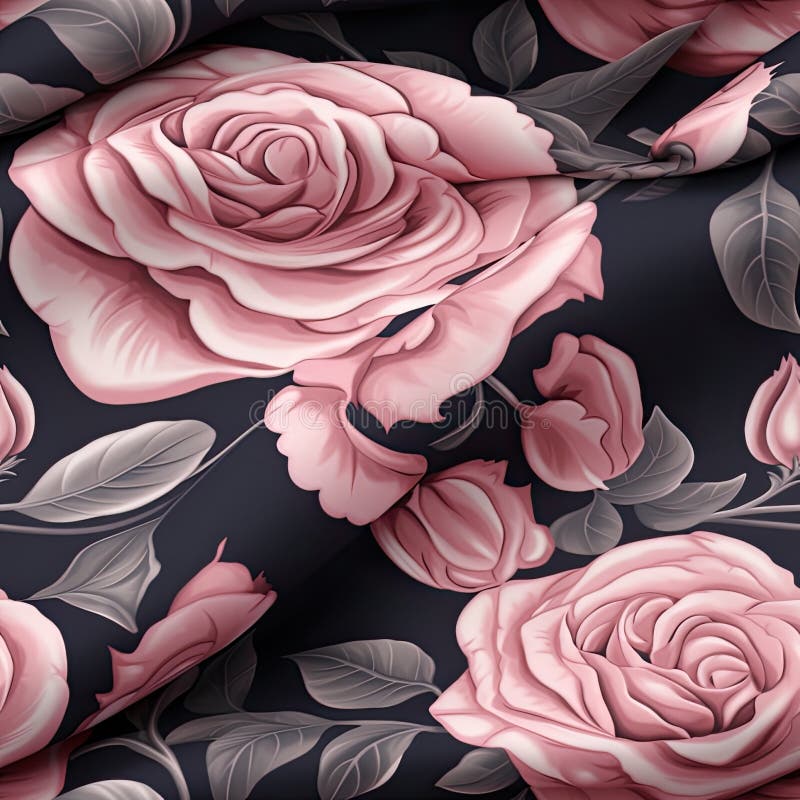 A Luxurious Fabric with a Rich Rose Pattern, Exuding Elegance and ...