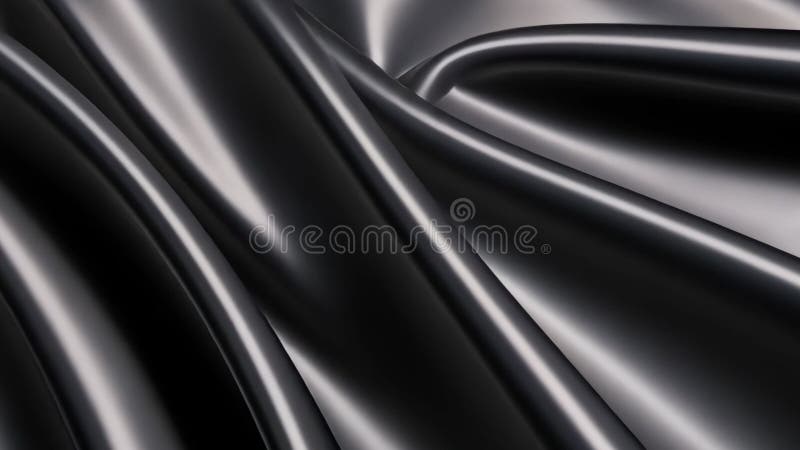 Luxurious Flowing Black Silk Fabric Background Video. Smooth Elegant ...