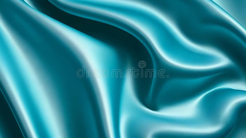 Luxurious Flowing Teal Silk Fabric Background Video. Smooth Elegant ...