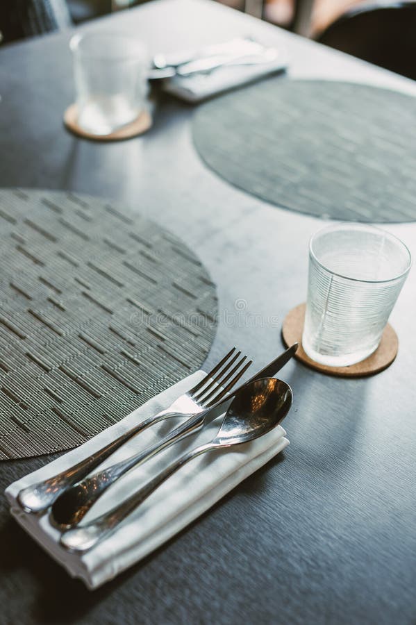 Luxurious Fork and Spoon on the Dining Table Stock Photo - Image of ...