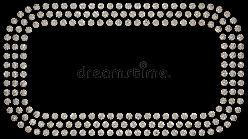 Luxurious Frame Made with Diamonds - Rectangular with Rounded Corners ...