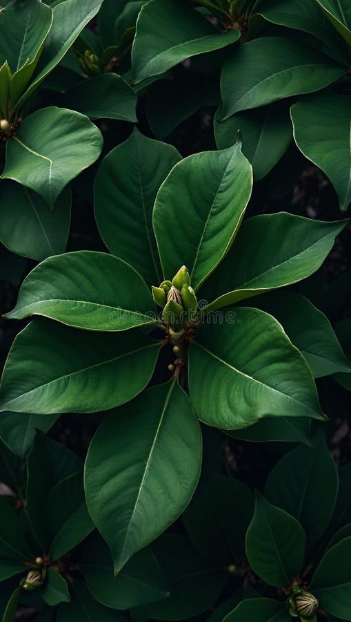 Luxurious Full Frame Magnolia Leaves with Dark Green Glossy Textures ...