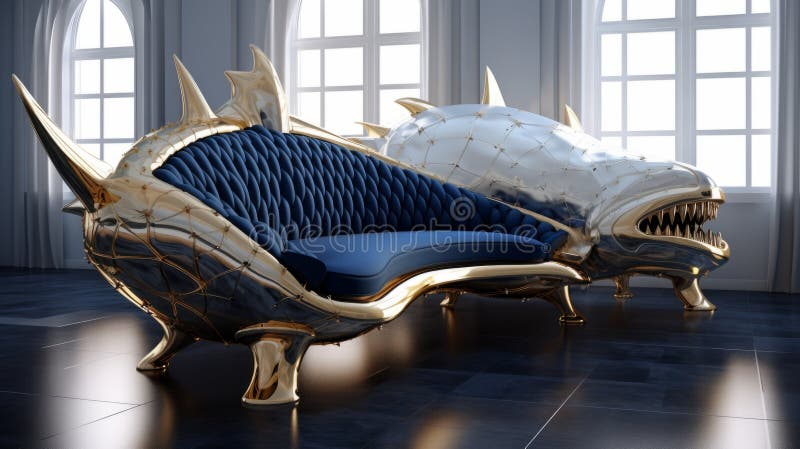 Luxurious Futuristic Classical Style Sofa Inspired by Shark Stock ...