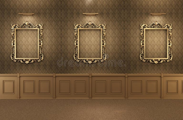 Luxurious Gallery Interior Empty Frames Stock Illustrations – 250 Luxurious Gallery Interior ...