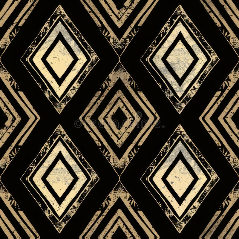 Luxurious Geometric Diamond Pattern on Black Background Stock Photo ...