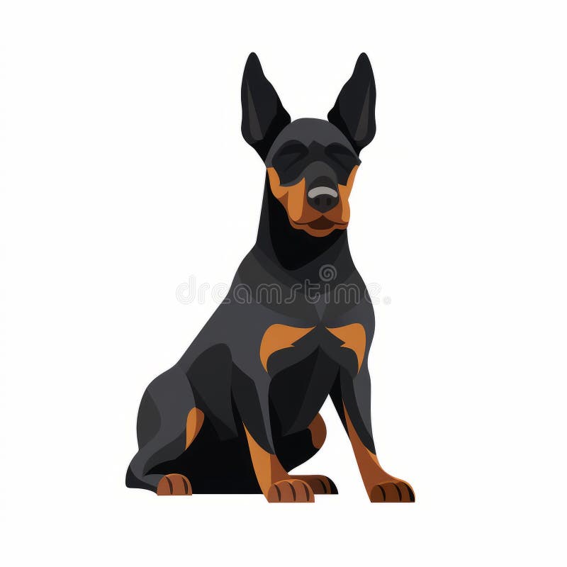 Luxurious Geometry: Doberman Pinscher Design Vector Illustration Stock ...