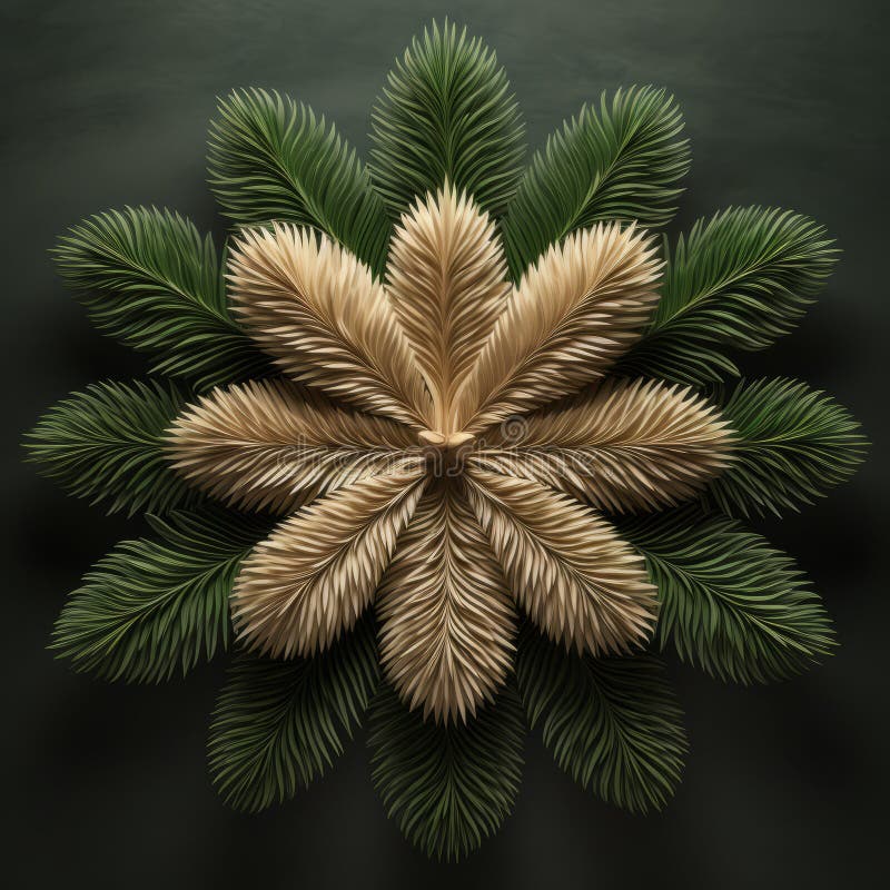 Luxurious Geometry: Photorealistic Pine Tree Sculpture with Symmetrical ...