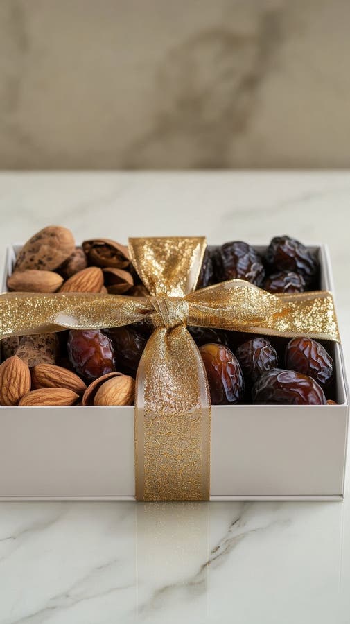 Luxurious Gift Box with Dates and Nuts for Celebrations and Special ...