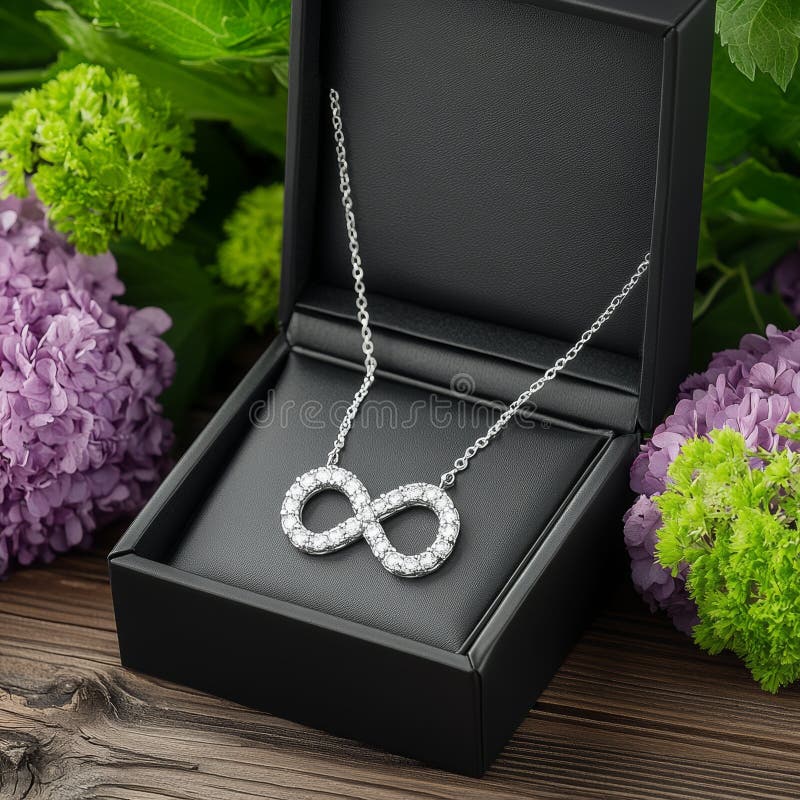 A Luxurious Gift Box is Home To an Elegant Silver Infinity Necklace and ...