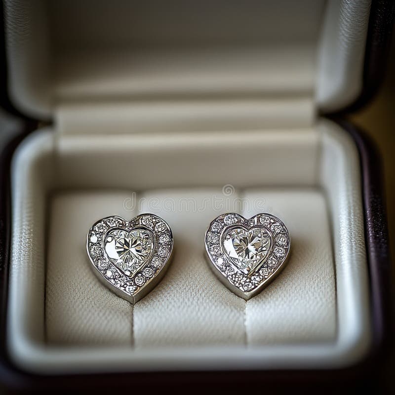 A Luxurious Gift Box Showcases an Elegant Silver Jewelry Set Stock ...