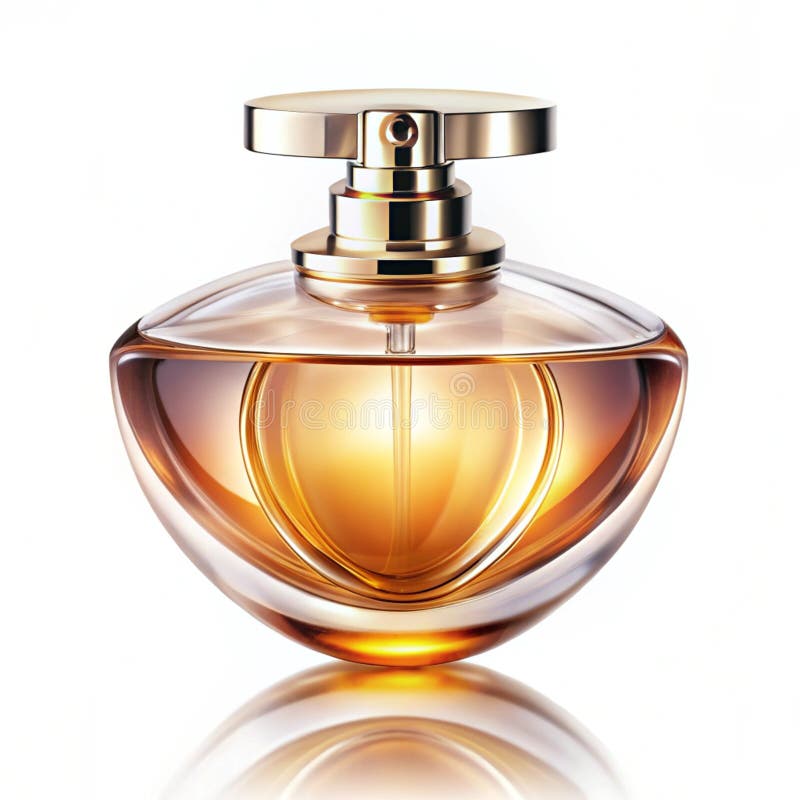 Floating Glowing Perfume Bottle with Rotating Cap Stock Illustration ...