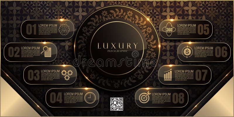 Luxurious Gold and Black Infographic Elements for Dynamic Presentations ...