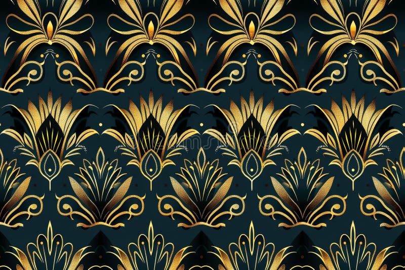 Luxurious Gold and Black Seamless Pattern for Elegant Designs Stock ...