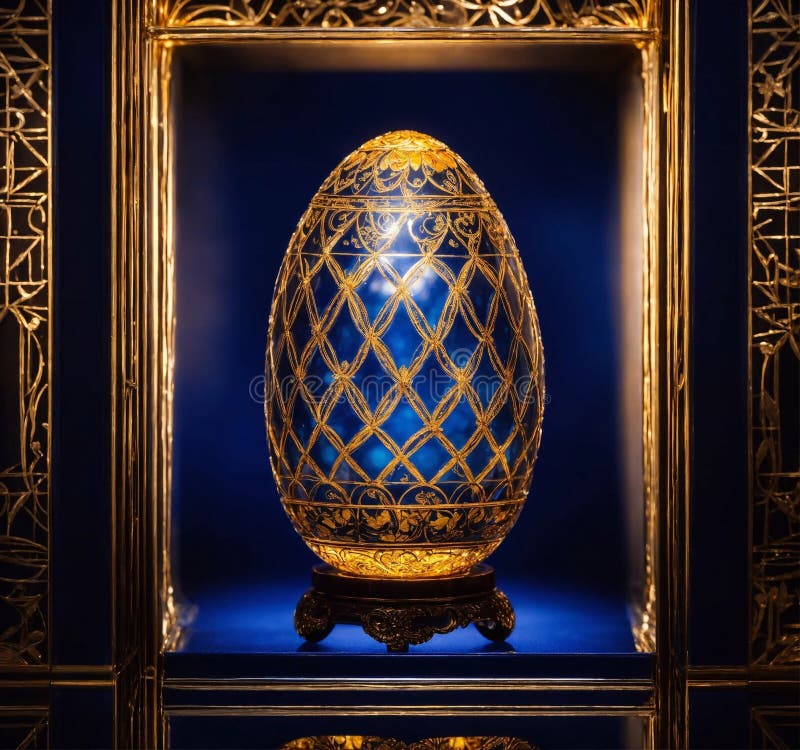 Luxurious Gold and Blue Color Faberge Egg. Easter Egg. Generative Ai ...