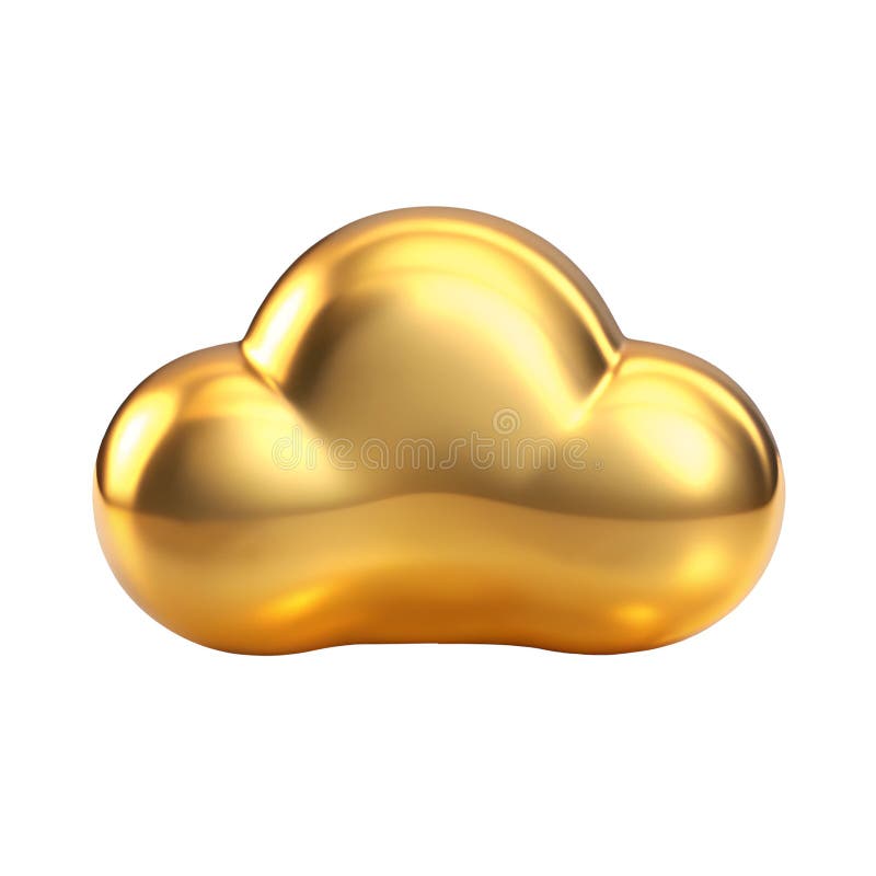 Gold Cloud Computing Logo. 3D Rendering Illustration Stock Illustration ...