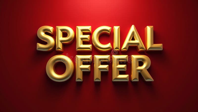 Luxurious Gold 3D SPECIAL OFFER on Deep Red Background Stock ...