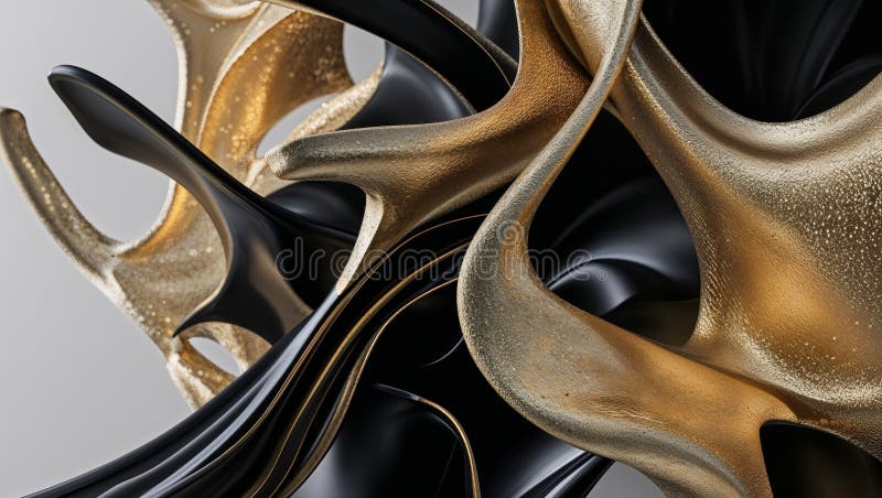 Luxurious Gold and Ebony Abstract Art with Opulent Shimmer and Deep ...