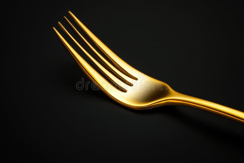 Luxurious Gold Fork on Table Stock Image - Image of sheen, high: 361822049