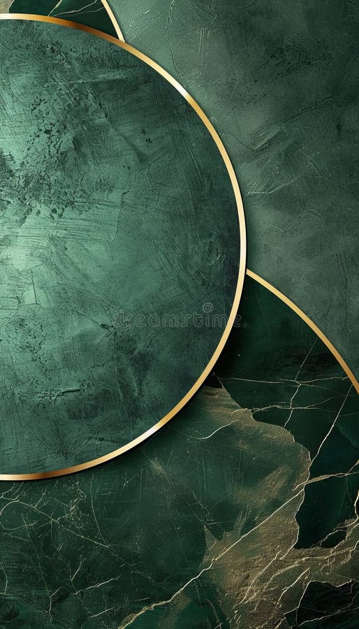 Luxurious Gold and Green Circle Template for Visually Striking and ...