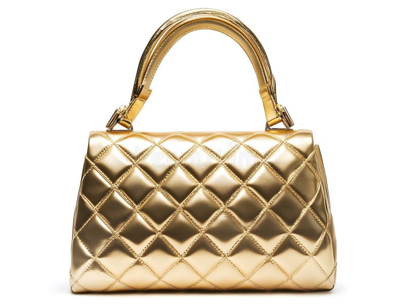 A Luxurious Gold Handbag Featuring a Quilted Design Stock Illustration ...