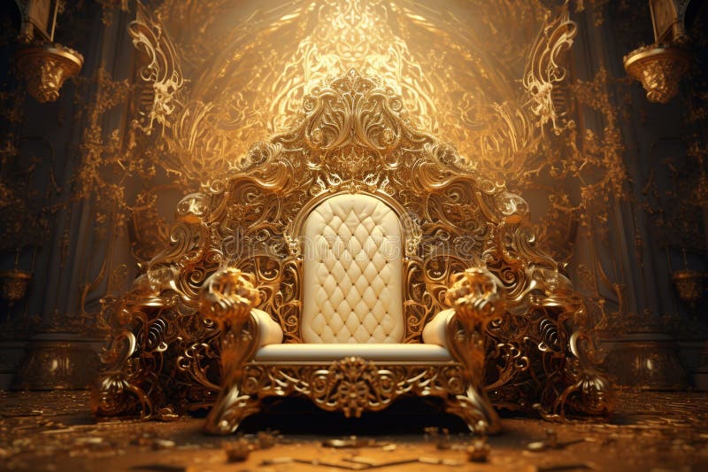 Luxurious Gold Pattern on a Royal Throne Conveying Stock Image - Image ...
