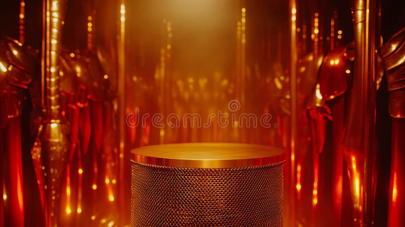 Luxurious Gold Podium with Chainmail Texture in Dramatic Lighting for ...