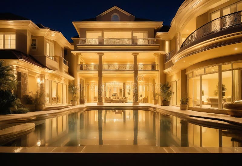 Gold Real Estate Logo in Line Style. Construction, Architecture or ...