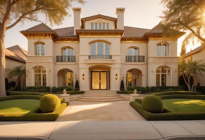 Gold Real Estate Logo in Line Style. Construction, Architecture or ...