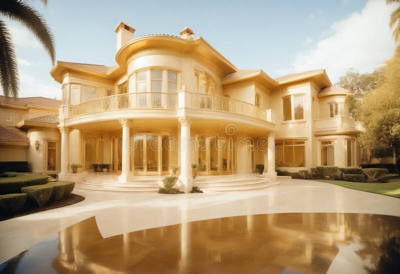 Gold Real Estate Logo in Line Style. Construction, Architecture or ...