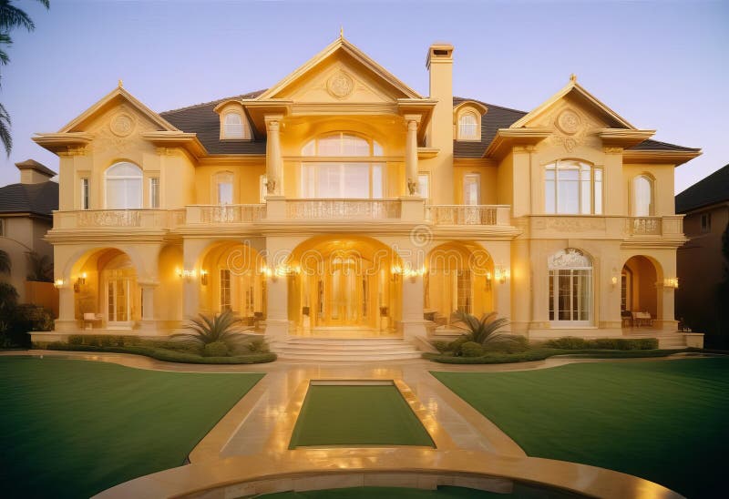 Gold Real Estate Logo in Line Style. Construction, Architecture or ...