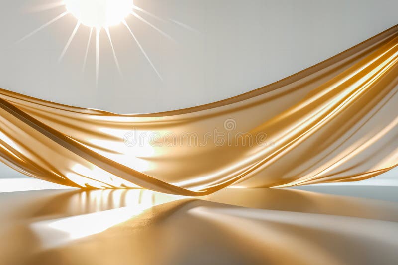 Luxurious Gold Shimmer Fabric on White Background Stock Photo - Image ...