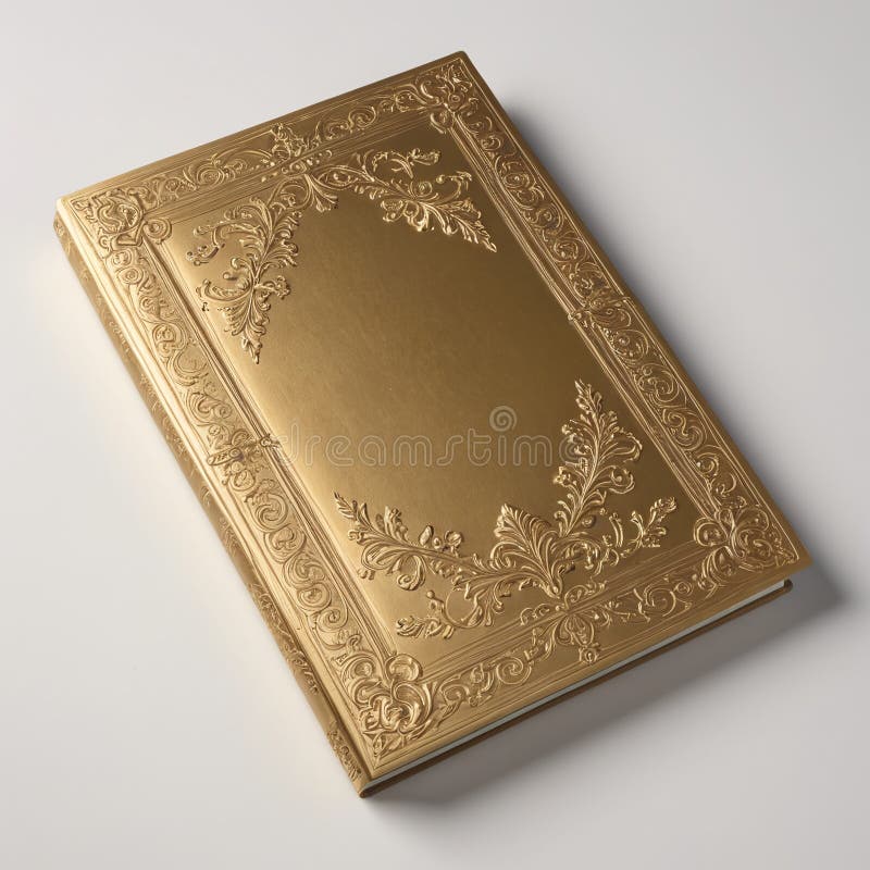 Luxurious Gold Trimmed Notebook on White Background Stock Illustration ...