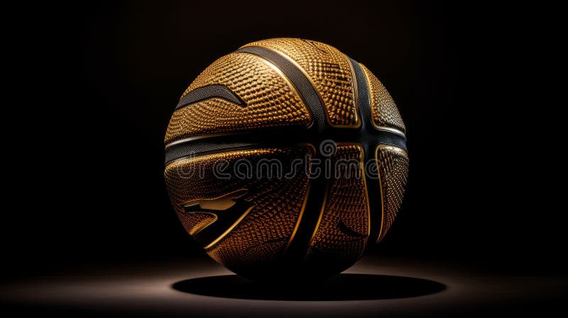 Luxurious Golden Basketball Illuminated on a Dark Background with ...
