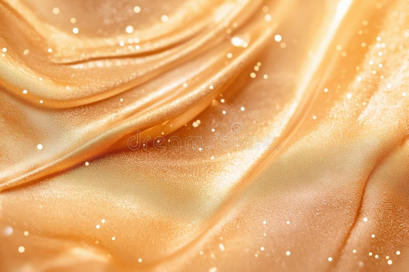 Luxurious Golden Fabric Texture with Flowing Curves Stock Image - Image ...