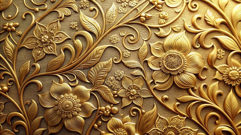 Luxurious Golden Floral Embossed Design, Perfect for Elegant ...