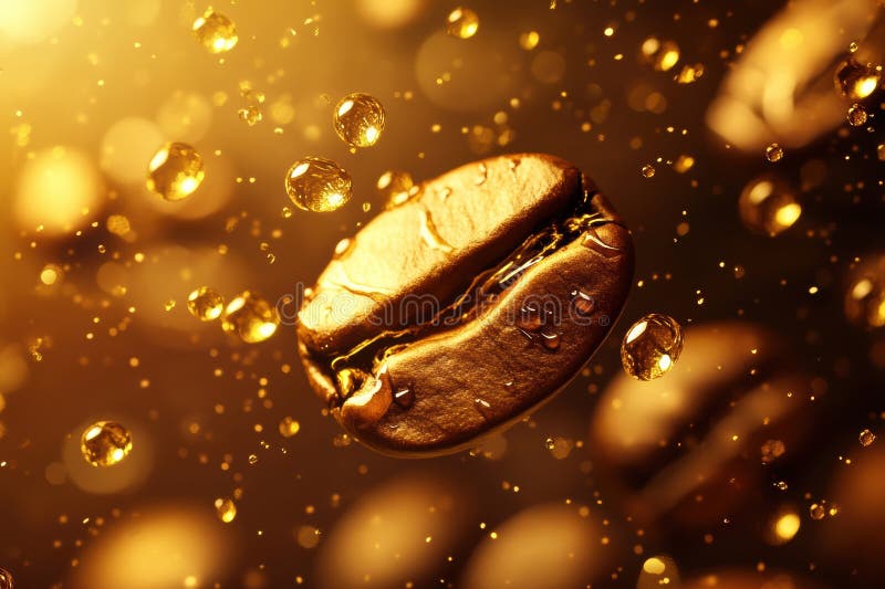Luxurious Golden Liquid Drops Inspired by Coffee Beans Create an ...