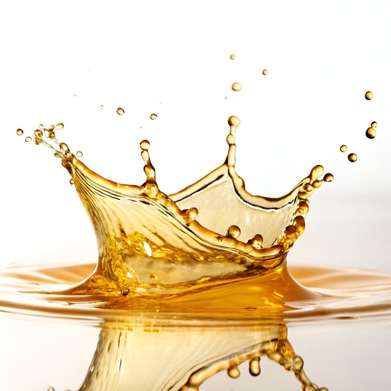 Luxurious Golden Liquid Splash Isolated on White Background Stock ...