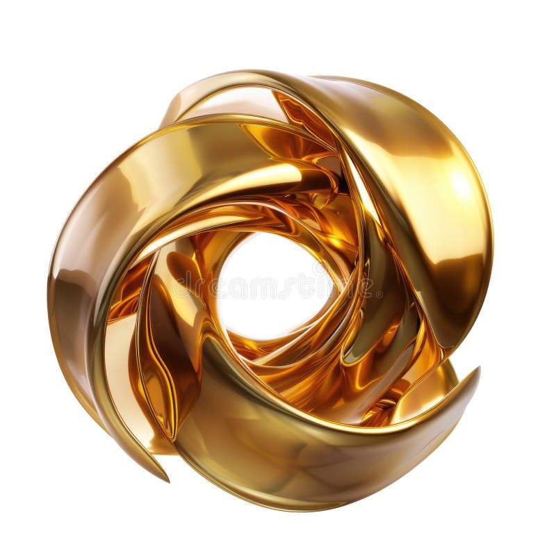 A Luxurious Golden Mobius Strip, an Infinite Loop Stock Illustration ...