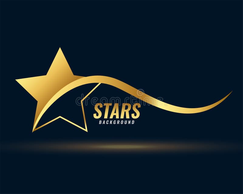 Luxurious Golden Star Background with Shiny Wavy Design Stock Vector ...