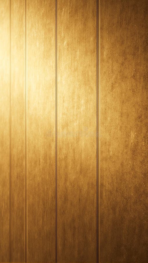 Luxurious Golden Steel Panels with Brushed Texture Reflecting Light ...