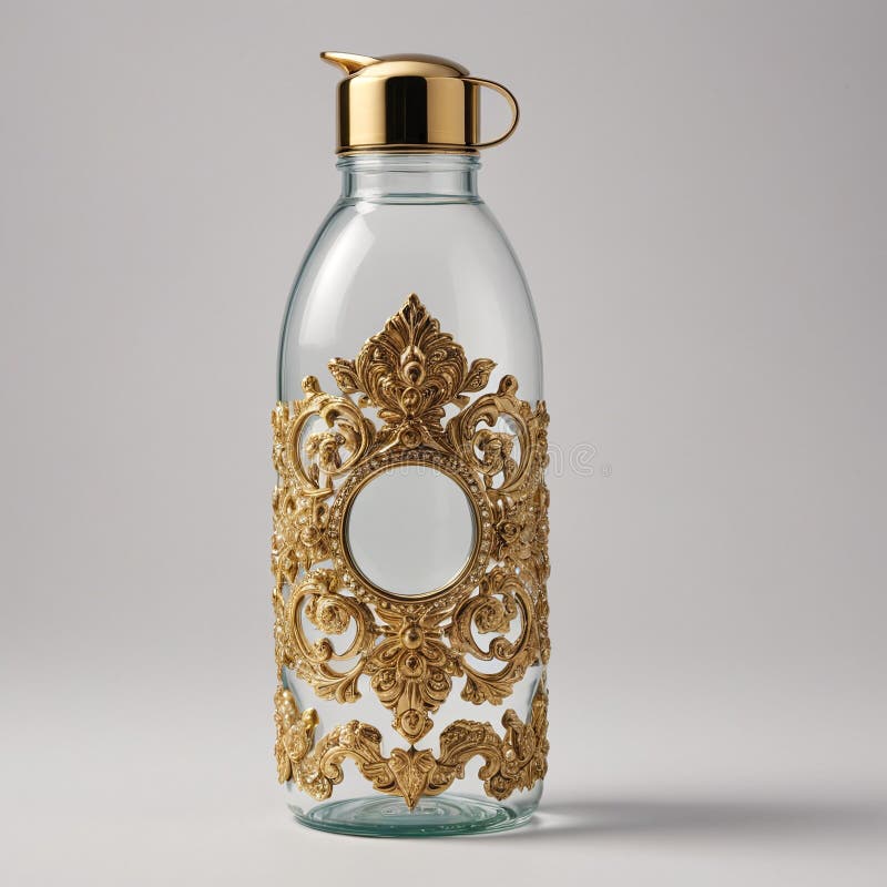 Luxurious Golden Water Bottle Elegantly Adorned Exclusive Hydration ...