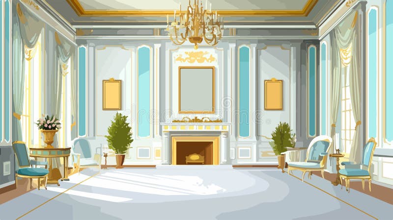 Luxurious Grand Palace Room Vector Illustration Isolated Stock Vector ...