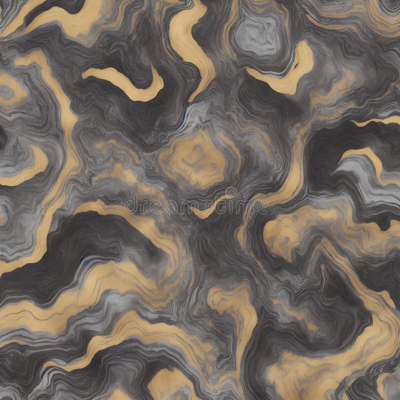 Luxurious Graphite Gray Ink Marble-like Abstract Texture with Gold ...