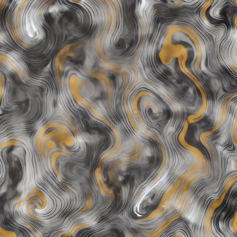 Luxurious Graphite Gray Ink Marble-like Abstract Texture with Gold ...