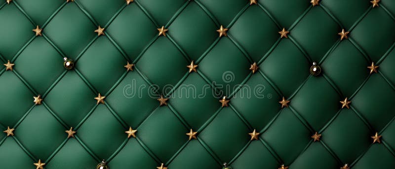 Luxurious Green Fabric with Golden Star Patterns Creates Festive ...